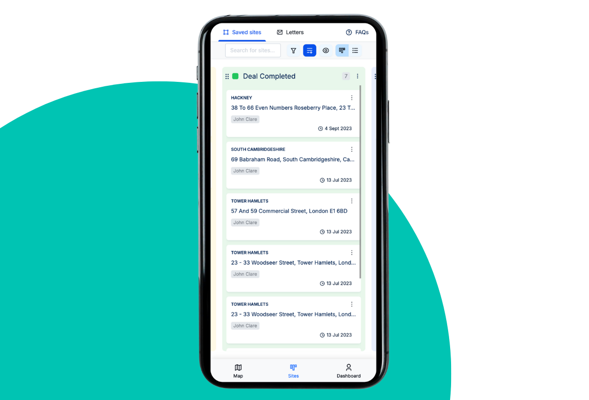 LandTech Mobile Experience | UK Site sourcing